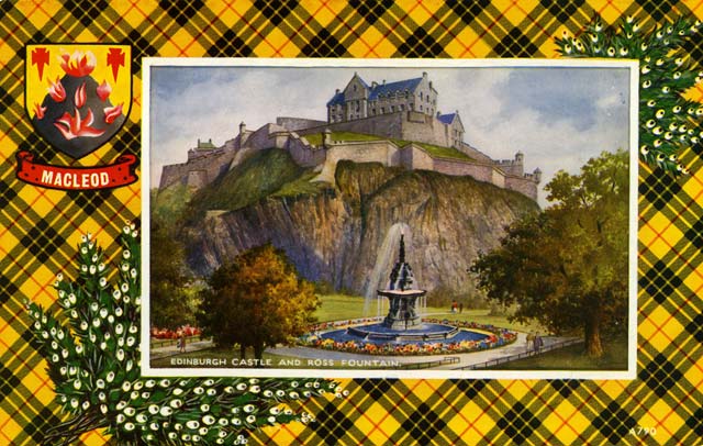 Valentine Postcard - Tartan Border - MacLeod - Edinburgh Castle and ...