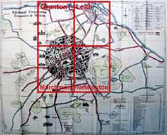 Edinburgh Transport - Tram and Bus Routes 1926 - Zoom-in