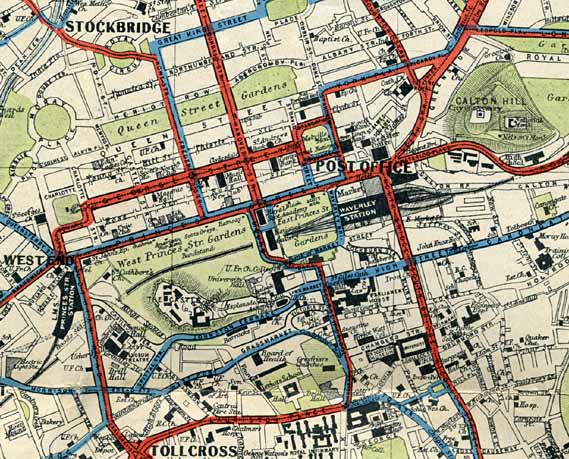 Edinburgh Corporation Transport Deptartment - Tram and Bus Routes ...