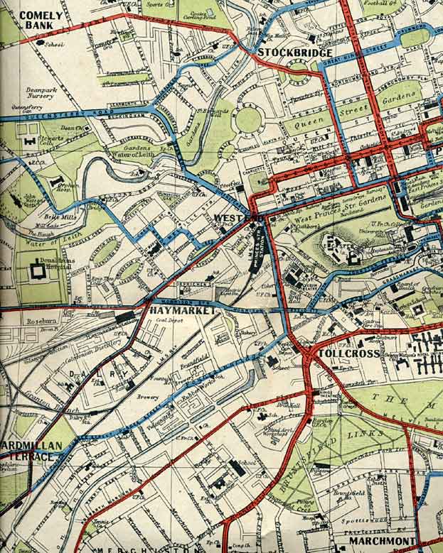 Edinburgh Corporation Transport Deptartment - Tram and Bus Routes ...