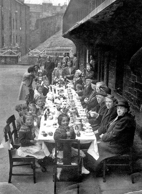 Lower Viewcraig Row Street Party for the Coronation of Queen Elizabeth ...
