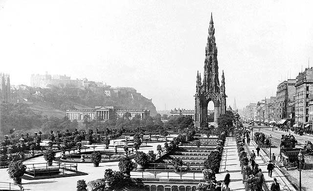 View to the west along Princes Street and to the Scott Monument from ...