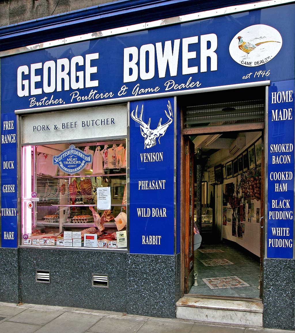 George Bower, Butcher, 75 Raeburn Place, Stockbridge, Edinburgh