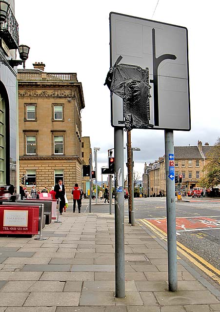 Road Sign at St Andrew Square, Edinburgh